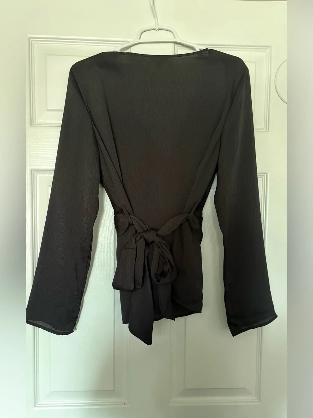 Max Studio | Tops | New Max Studio Black Wrapfront Long Sleeve Blouse ...